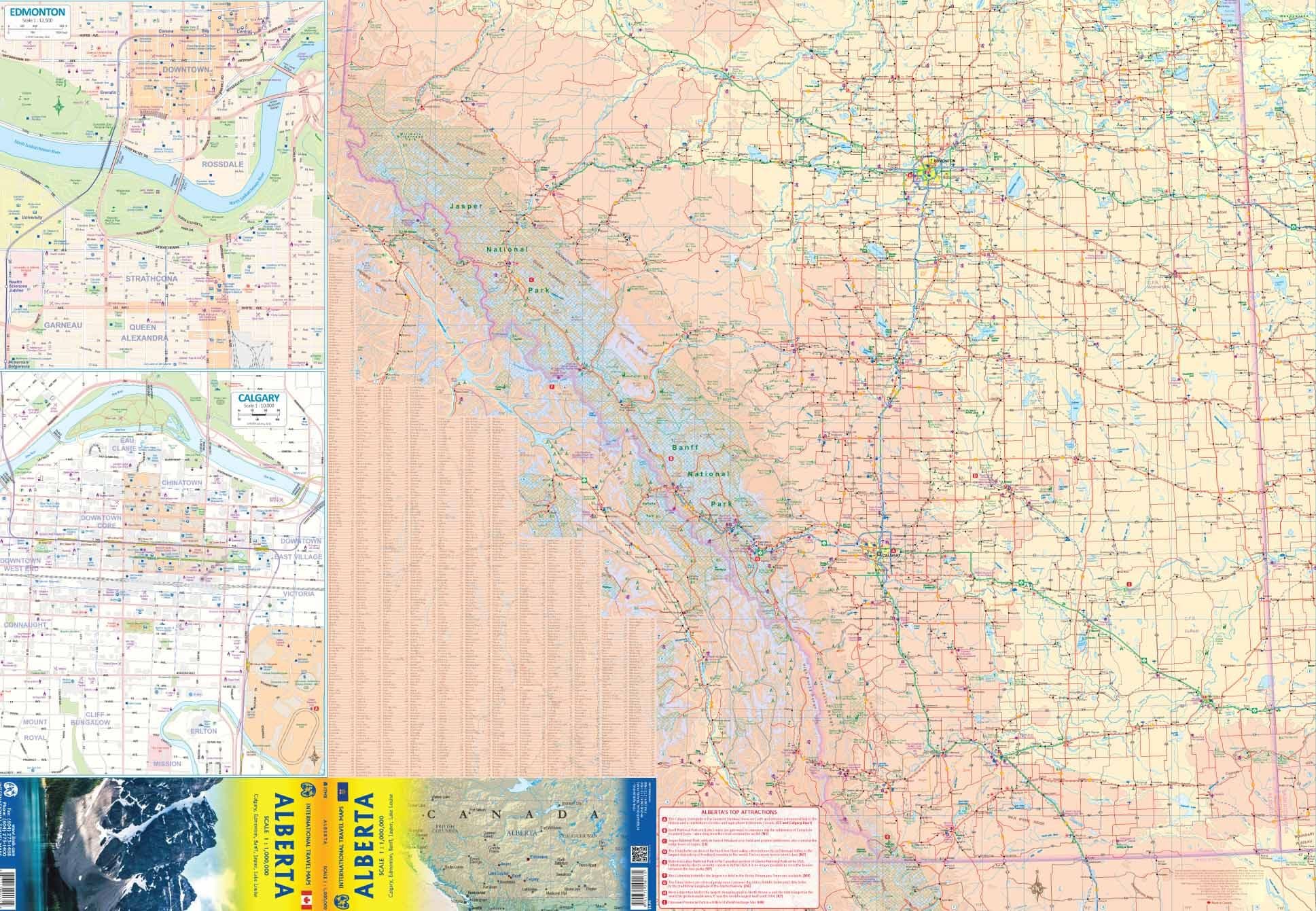 Alberta Travel Map Folded