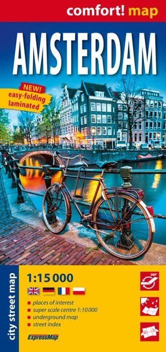 Amsterdam Laminated Map - Comfort Maps
