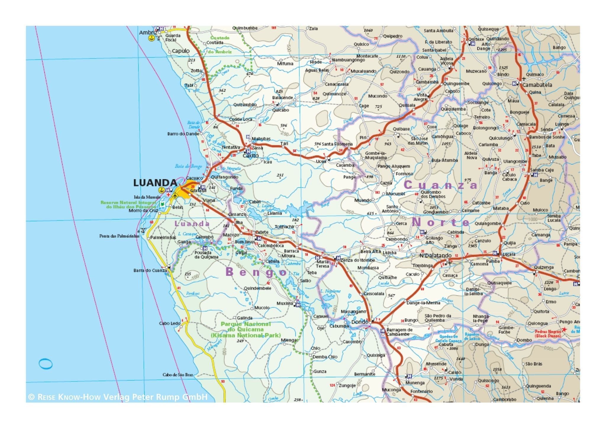 Angola Road Map - Reise Maps
