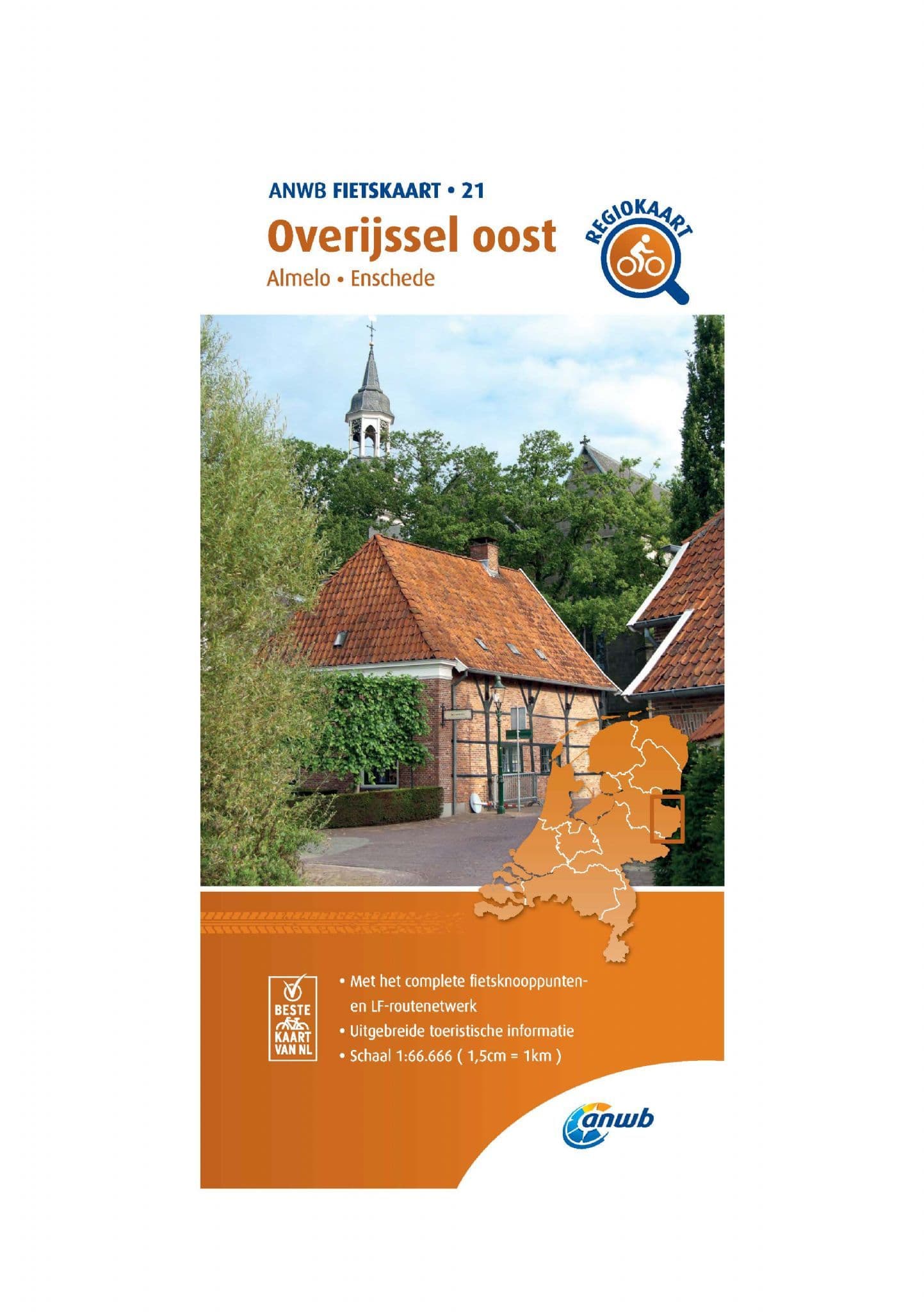 ANWB Cycling Map 21 Overijssel East 1 66 666