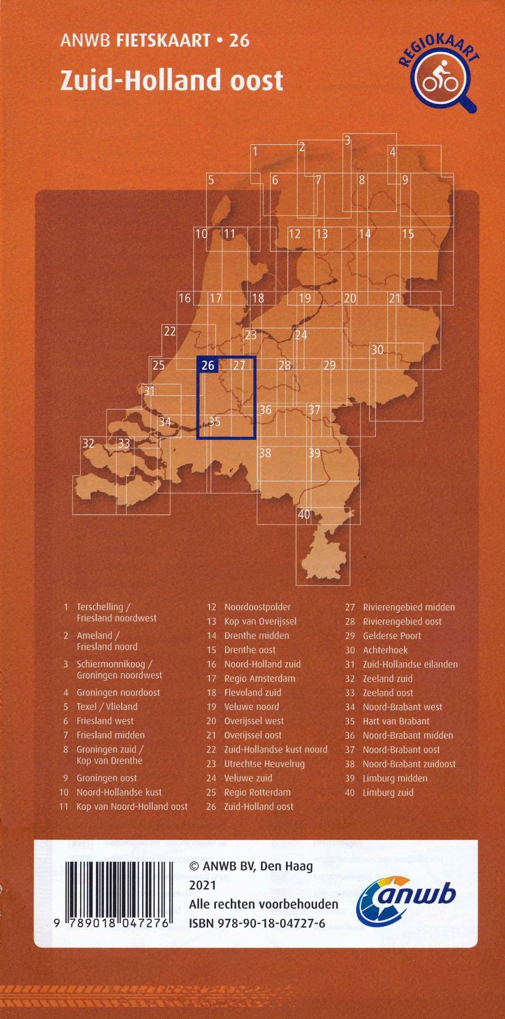 ANWB Cycling Map 26 Zuid-Holland East 1 66 666