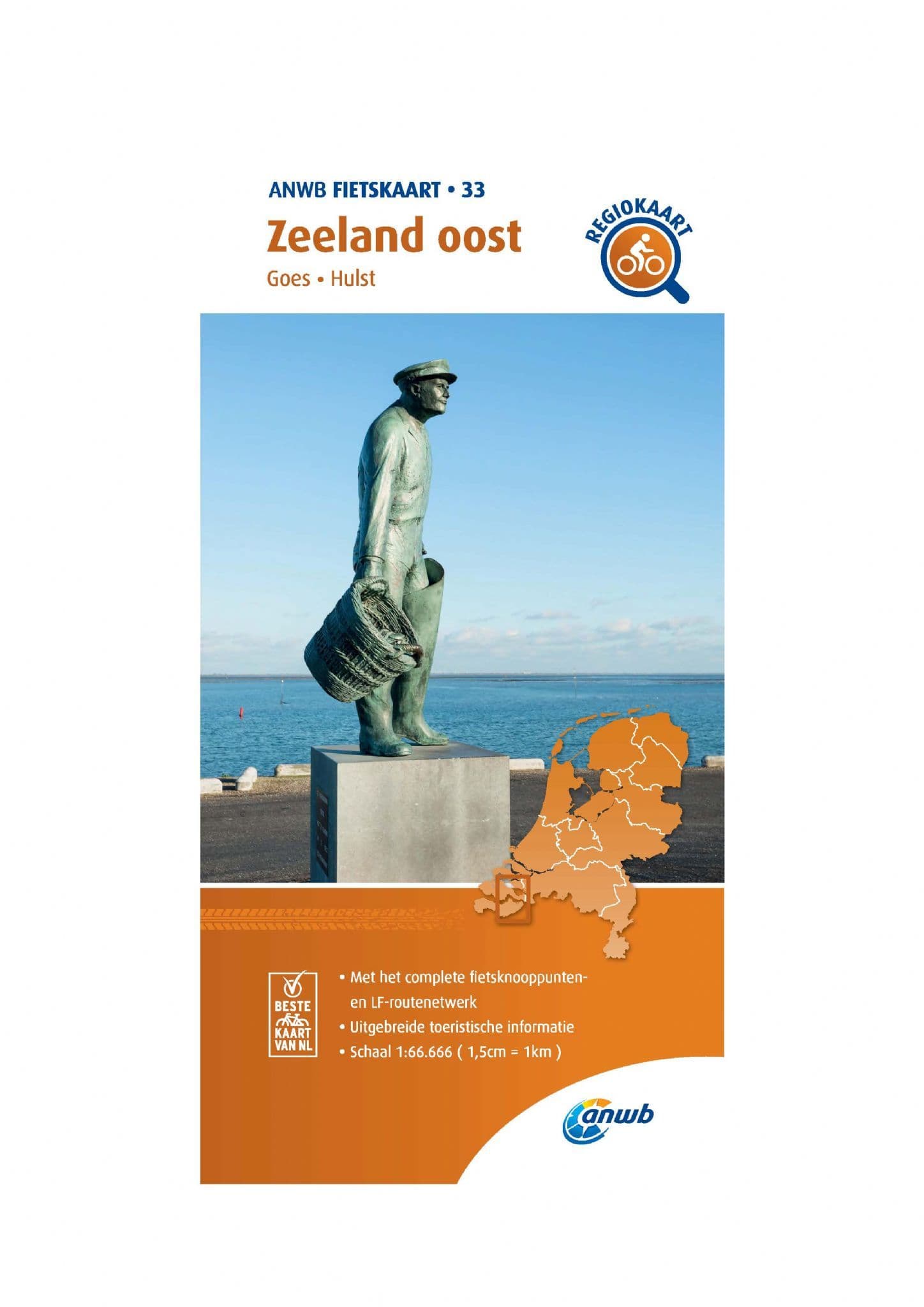 ANWB Cycling Map 33 Zealand East 1 66 666
