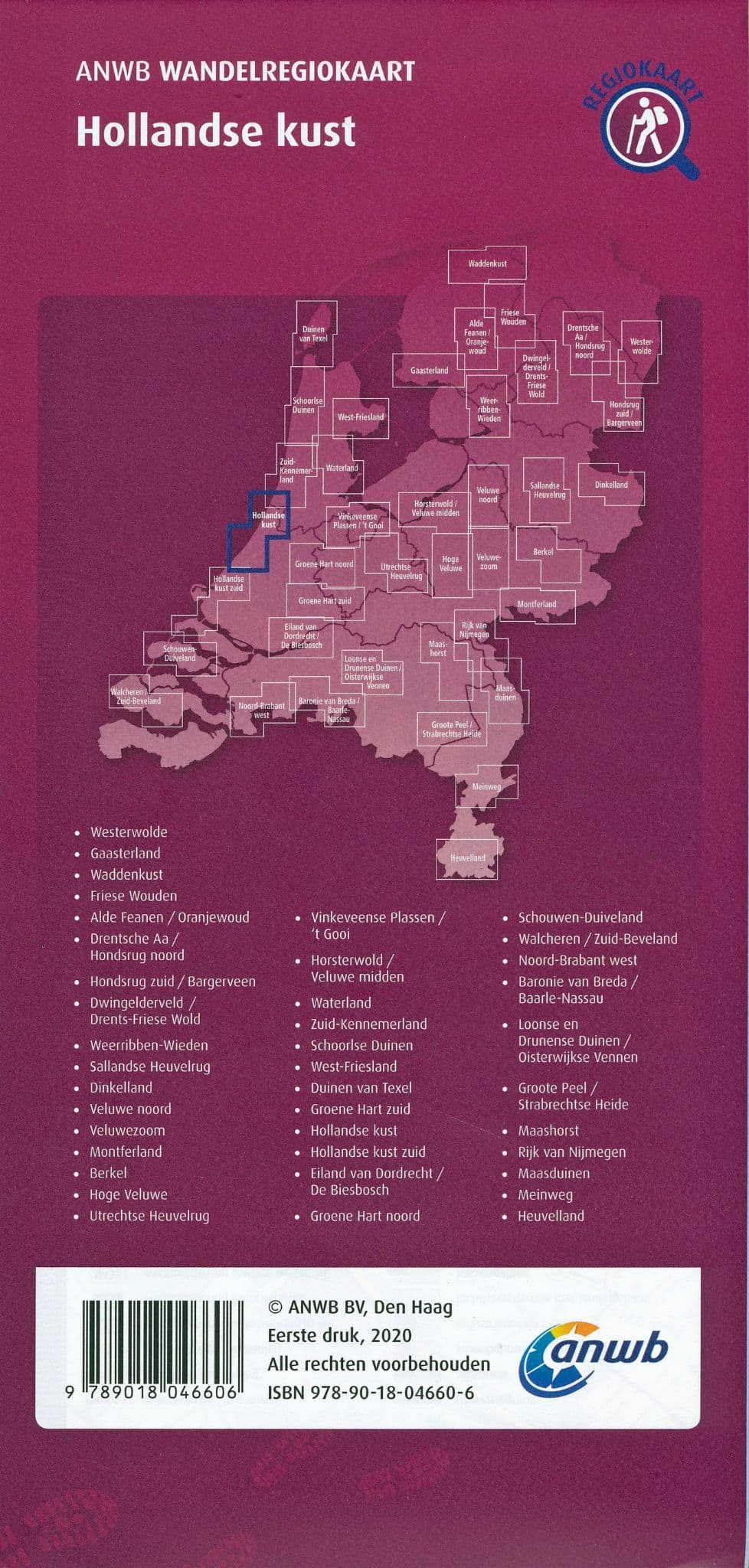 ANWB Walking Map - Coast of Holland - 1 33 333 - 052