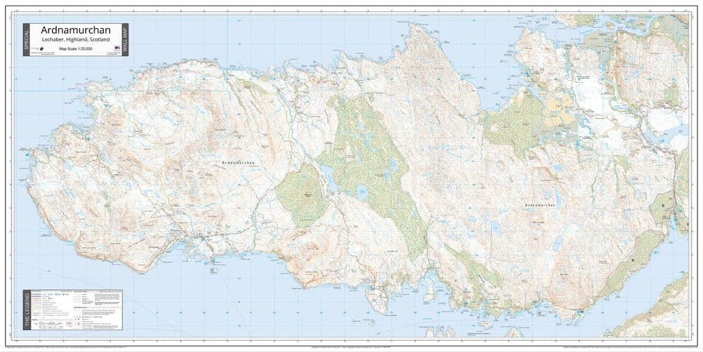 Ardnamurchan - Ordnance Survey 1 25 000 - Wall Map - The Map Centre Press