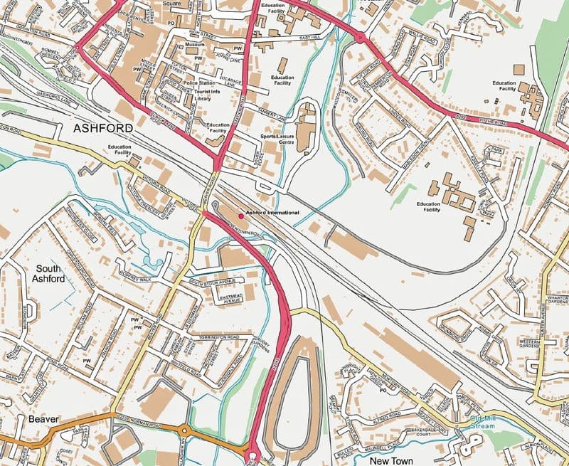 Ashford Street Map - 2024