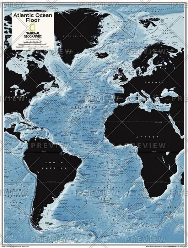 Atlantic Ocean Floor - Atlas of the World 10th Edition 2015 by National ...