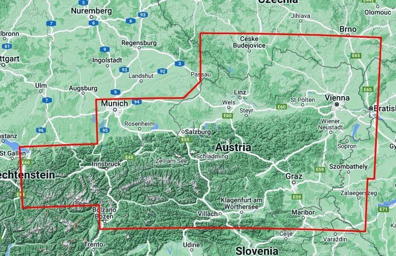 Austria Road & Tourist Laminated Map - Comfort Map