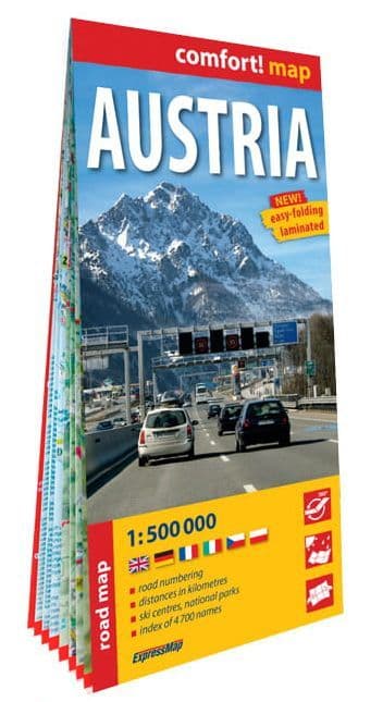 Austria Road & Tourist Laminated Map - Comfort Map