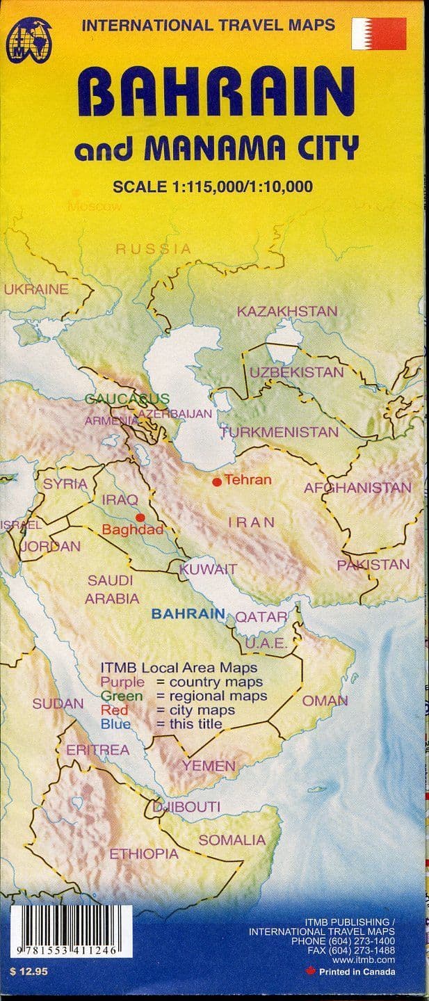 Bahrain Travel Map with Manama City