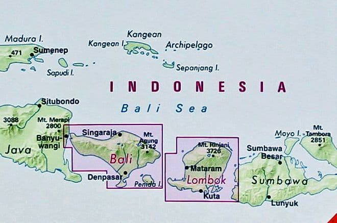 Bali & Lombok Road Map - Nelles