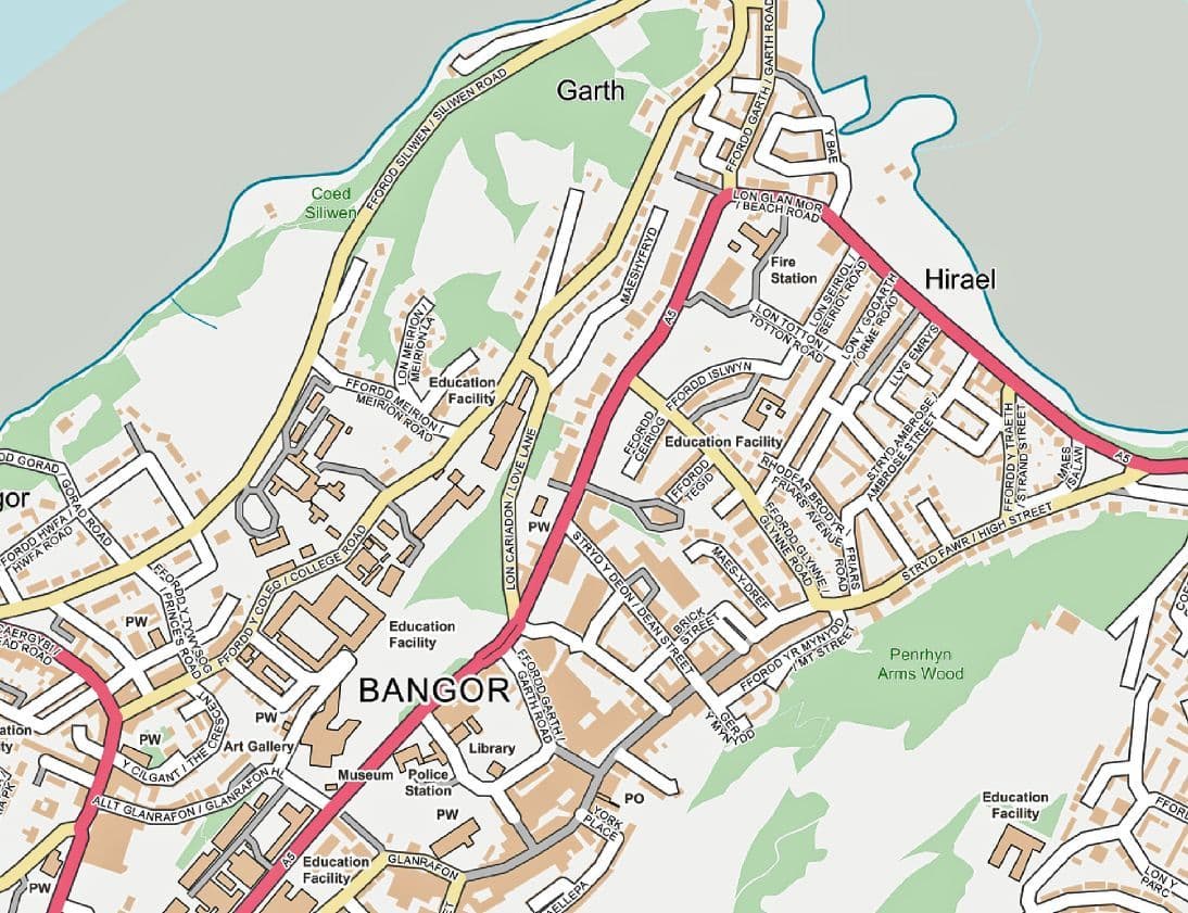 Bangor Street Map - 2024