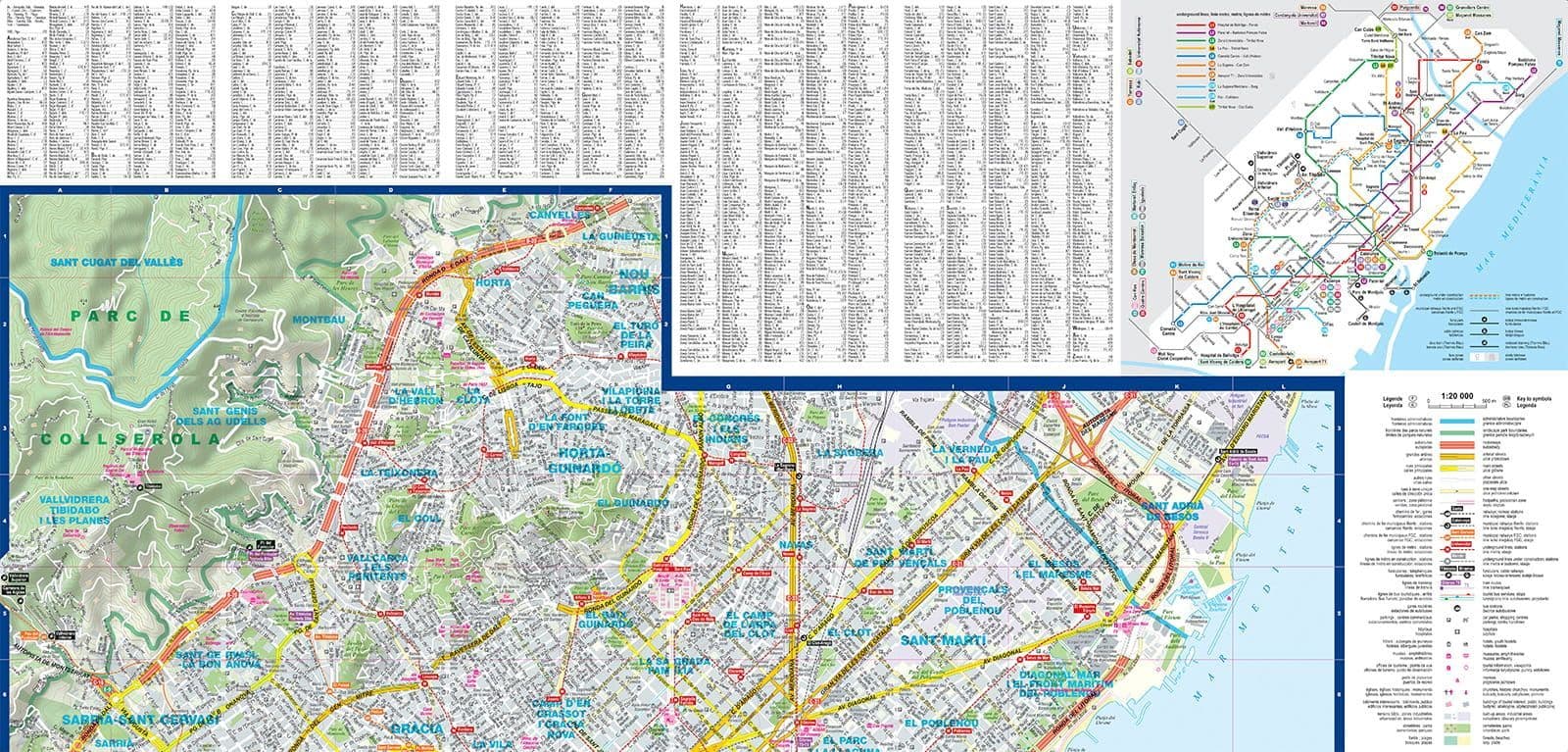 Barcelona - Laminated Street Map - Mini - Express