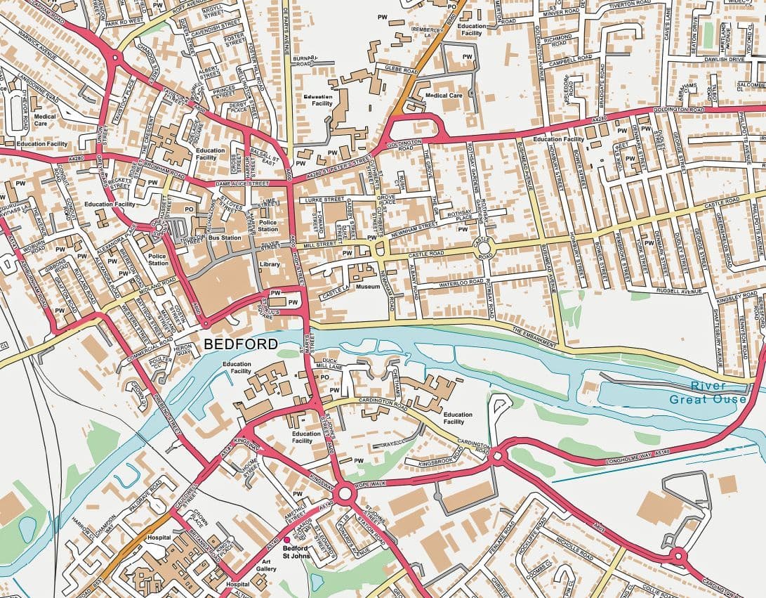 Bedford Street Map - 2024