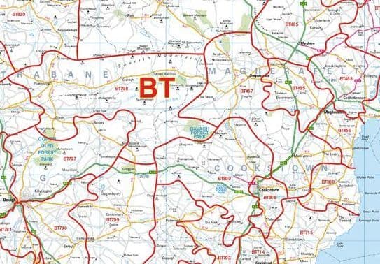 Belfast - BT - Postcode Sector Wall Map