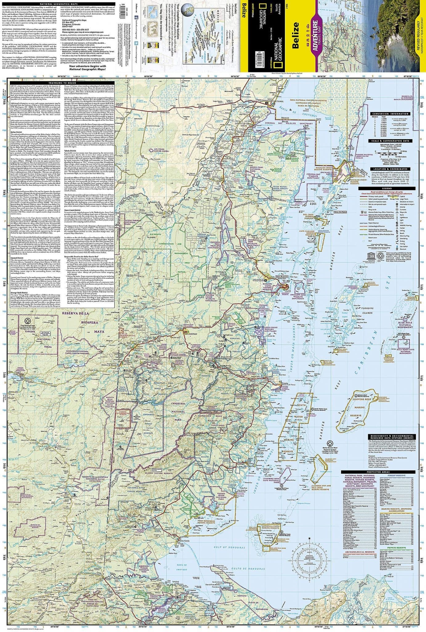 Belize Adventure Map - National Geographic