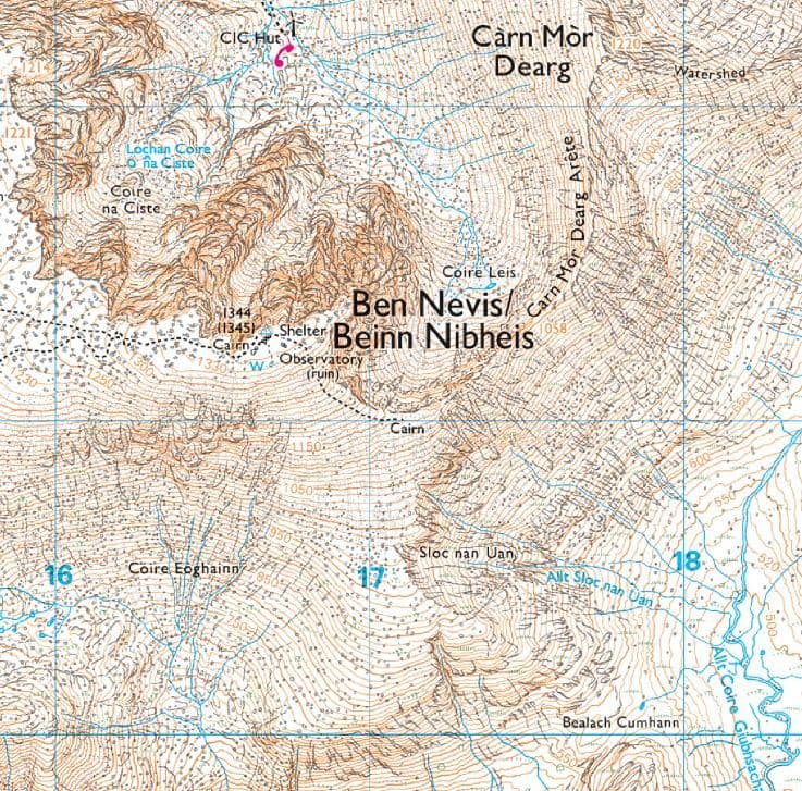 Ben Nevis Mountain Map - 1 15 000 - Wall Map - The Map Centre Press
