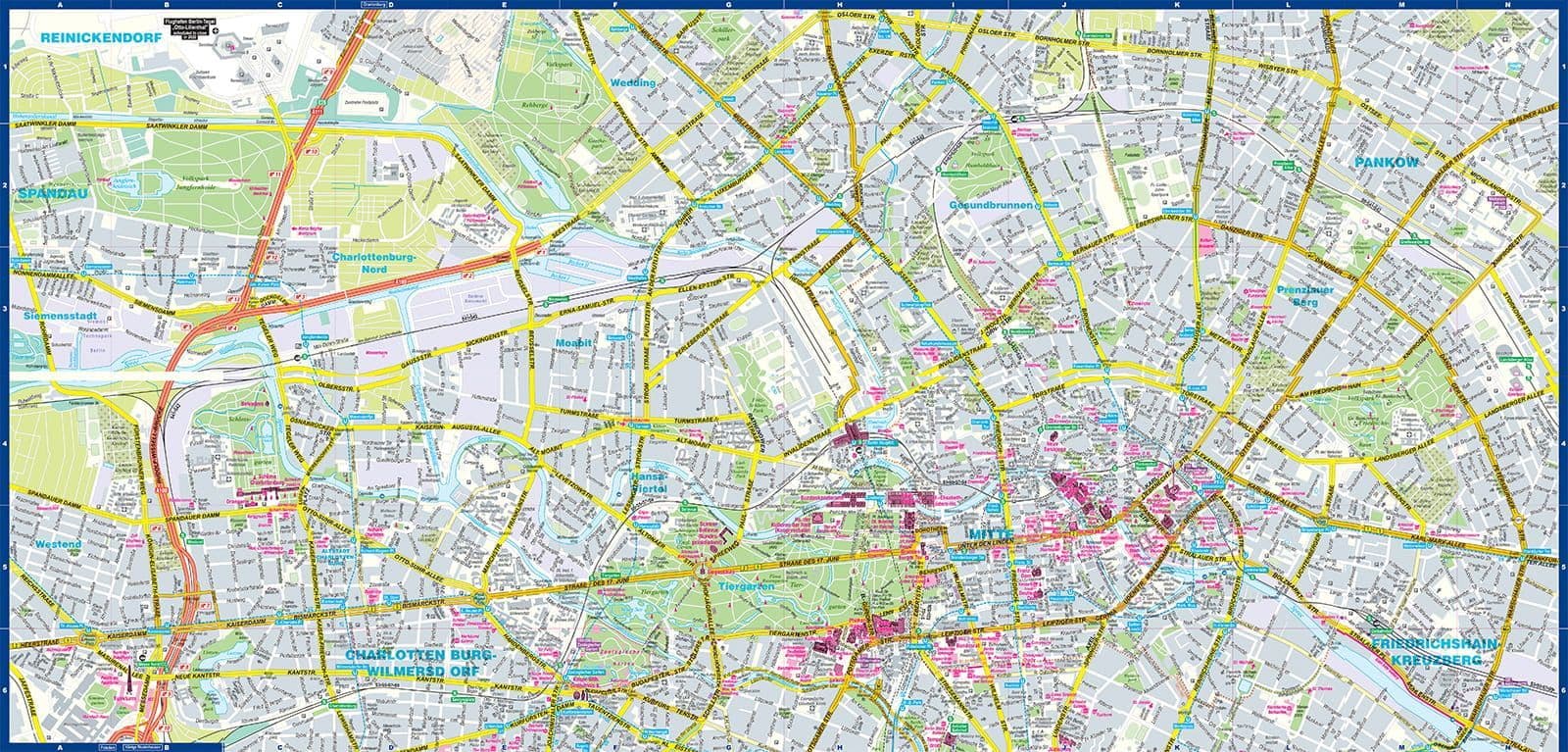 Berlin Street Map Mini - Laminated - Express