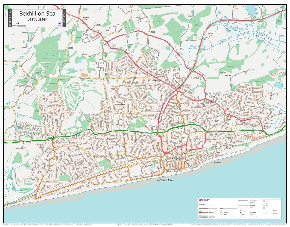 Bexhill on Sea Street Map - 2024
