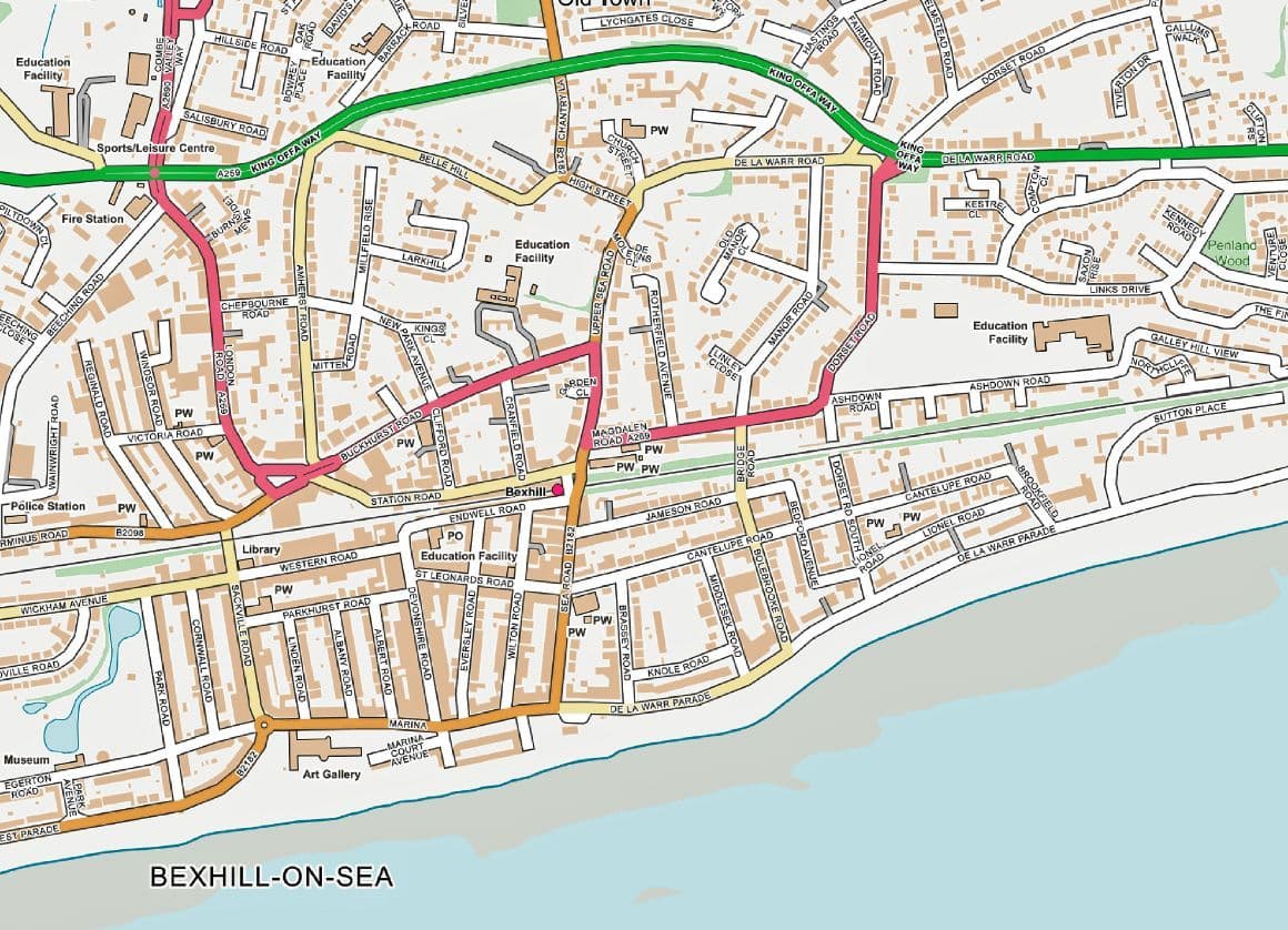 Bexhill on Sea Street Map - 2024