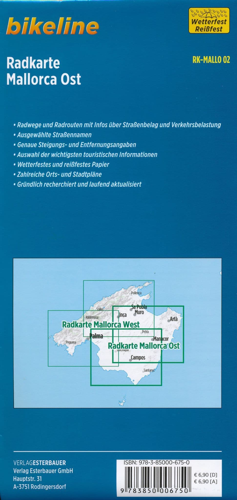 Bikeline - Mallorca East Cycle Map