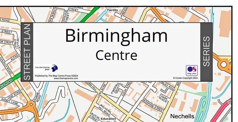Birmingham Centre Street Map - 2024