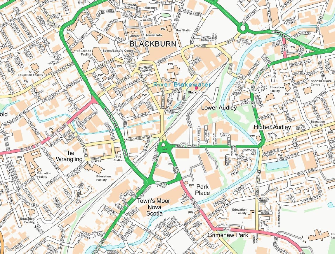 Blackburn Street Map - 2024