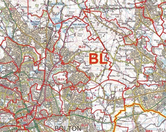 Bolton - BL - Postcode Sector Wall Map