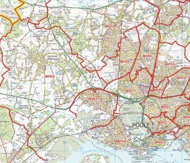 Bournemouth - BH - Postcode Sector Wall Map
