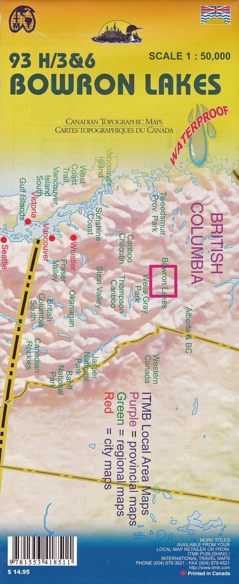 Bowron Lakes - Canoe Route Map - ITM