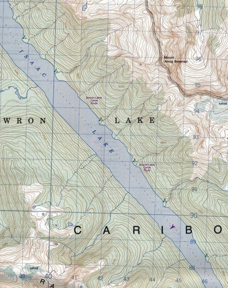 Bowron Lakes - Canoe Route Map - ITM
