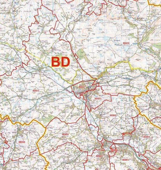 Bradford - BD - Postcode Sector Wall Map