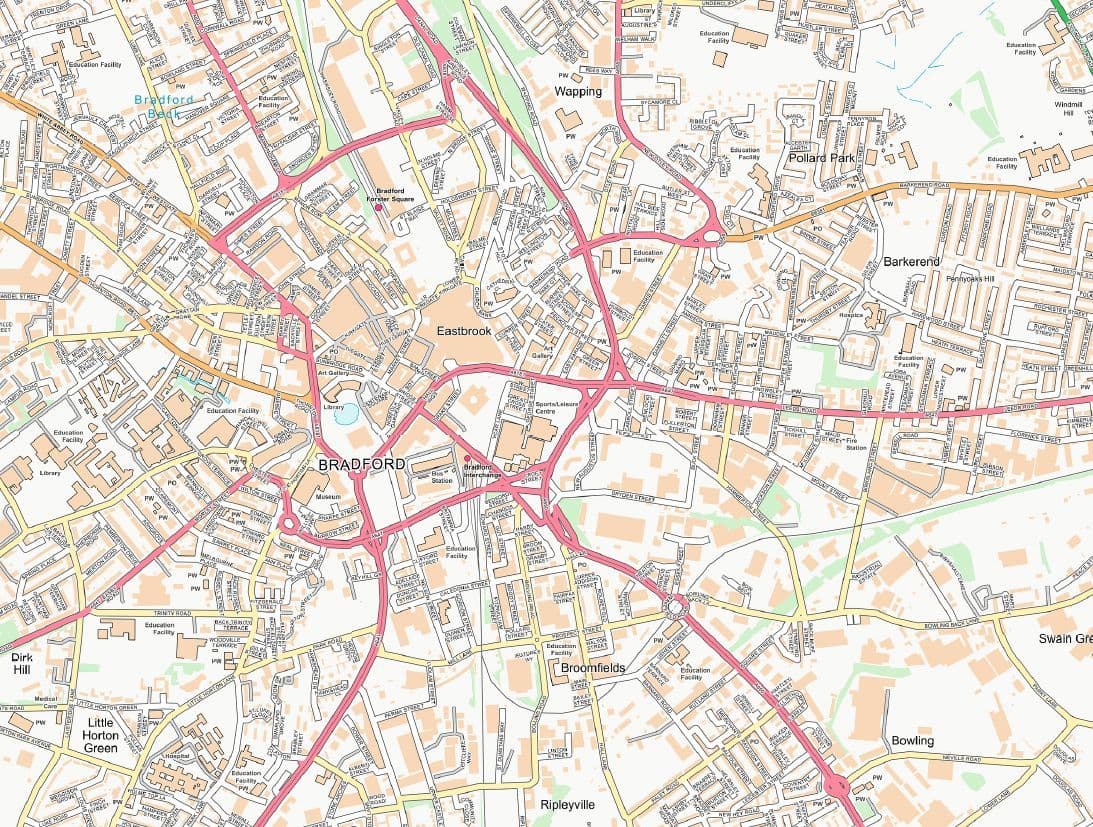 Bradford Street Map - 2024