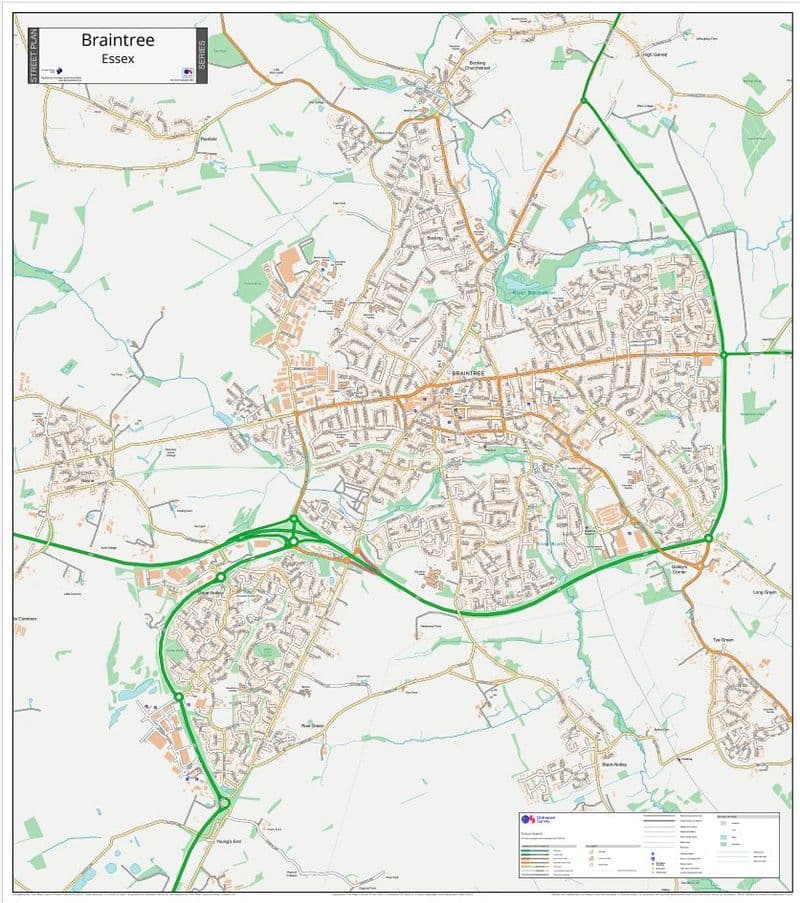 Braintree Street Map - 2024