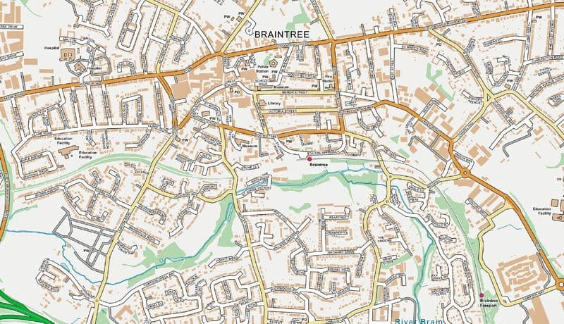 Braintree Street Map - 2024