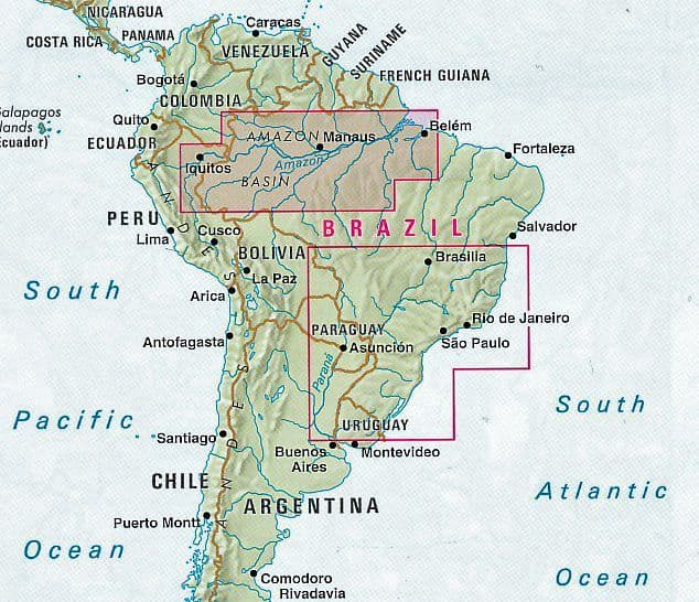 Brazil Southern & The Amazon - Road Map - Nelles