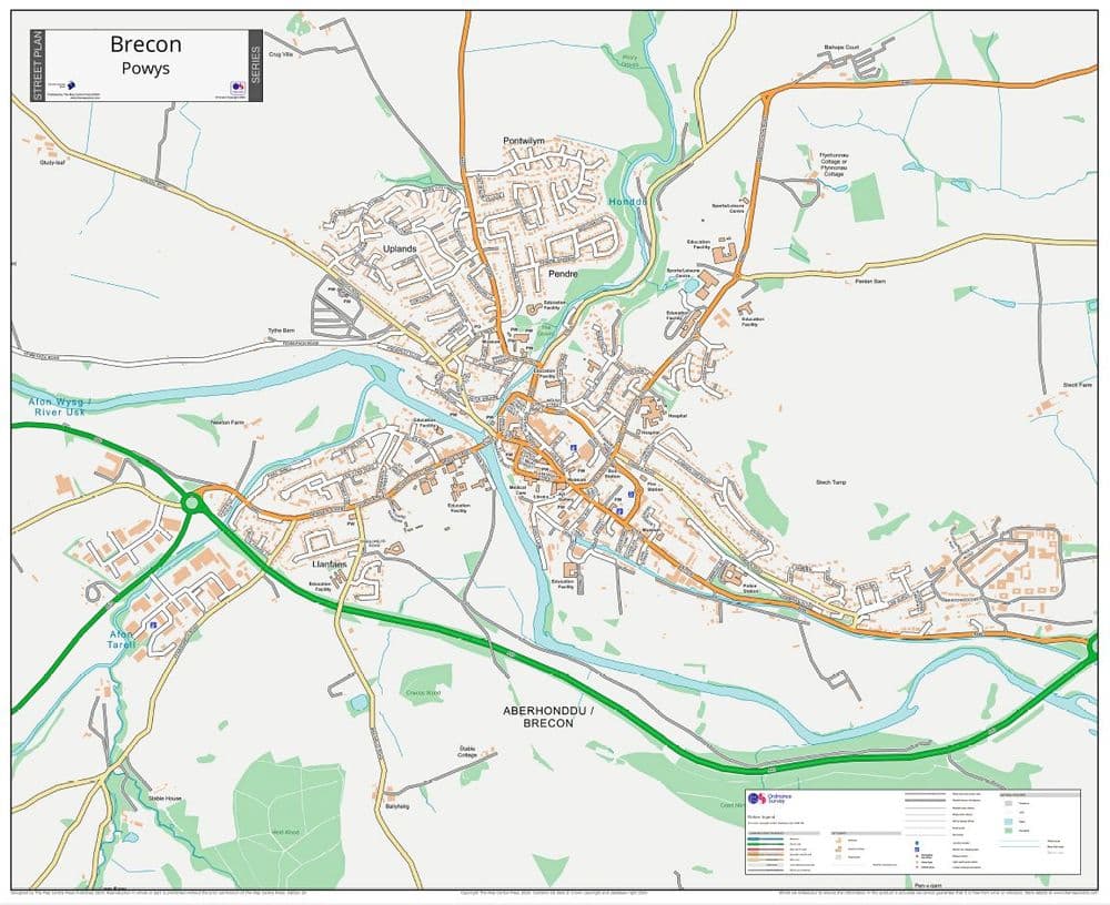 Brecon Street Map - 2024
