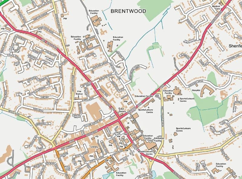 Brentwood Street Map - 2024