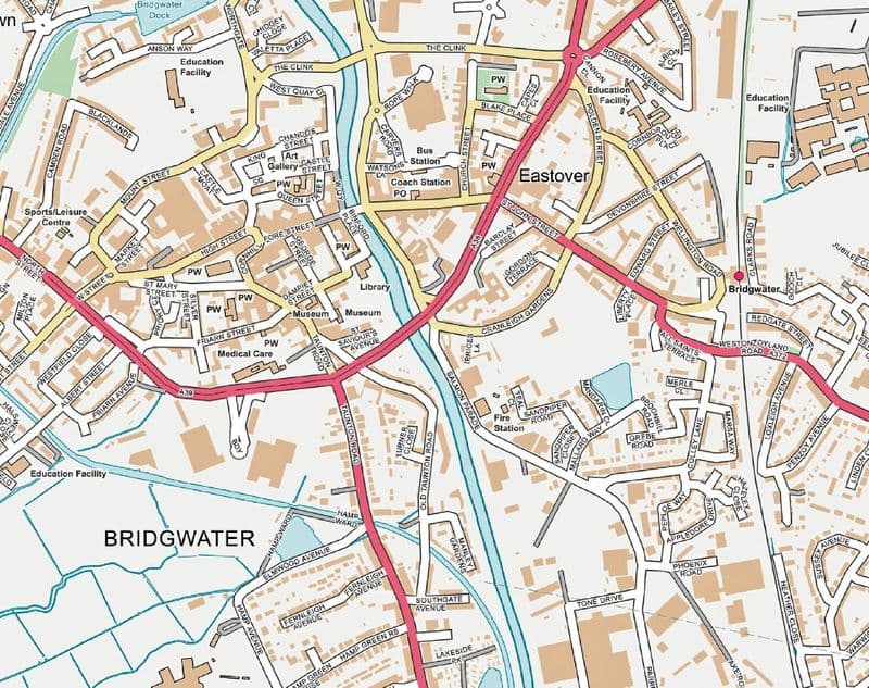Bridgwater Street Map - 2024