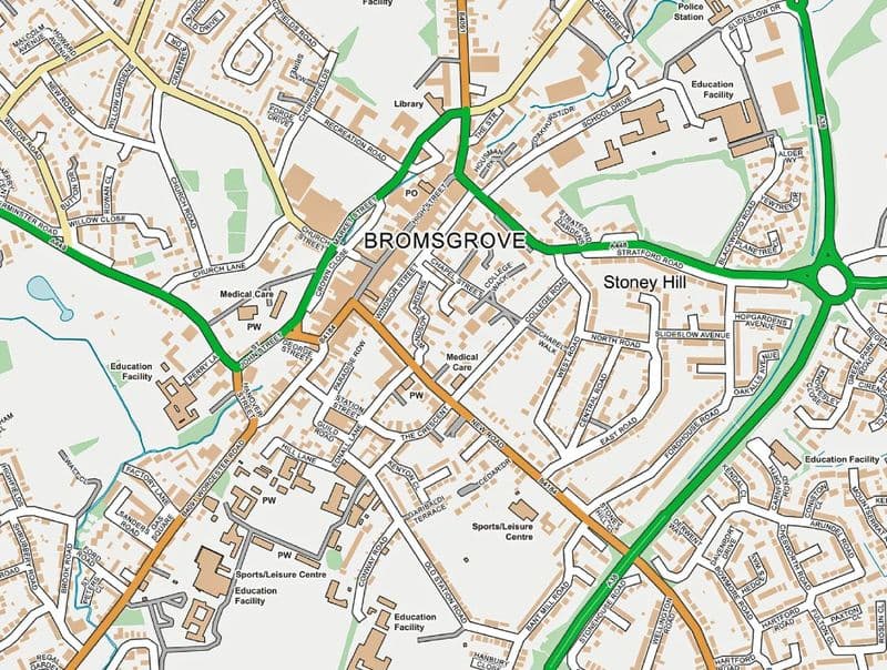 Bromsgrove Street Map - 2024