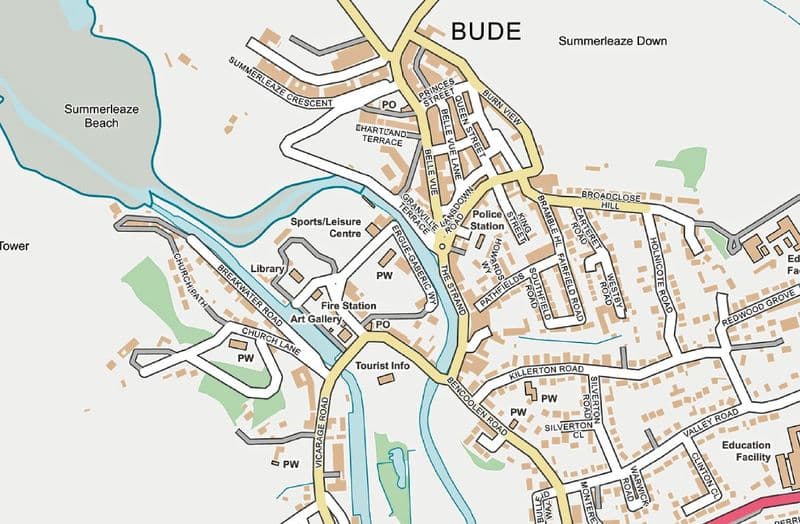 Bude Street Map