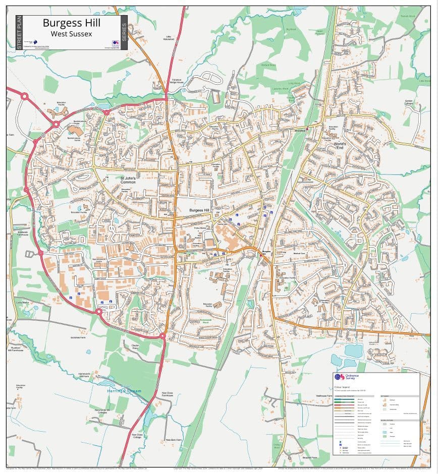 Burgess Hill Street Map - 2024