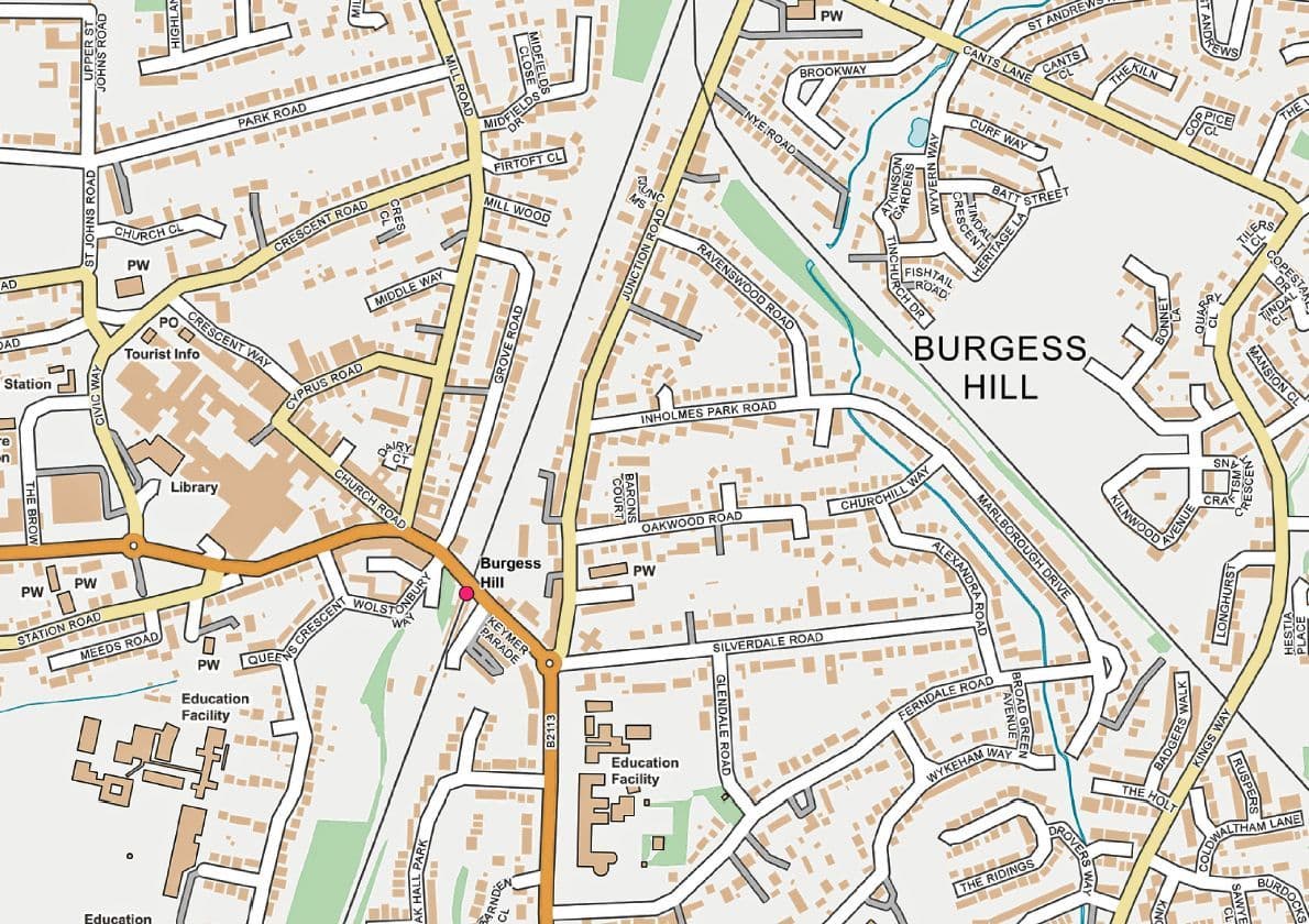 Burgess Hill Street Map - 2024