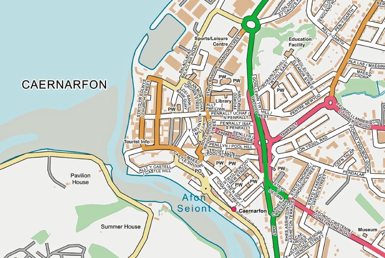 Caernarfon Street Map - 2024