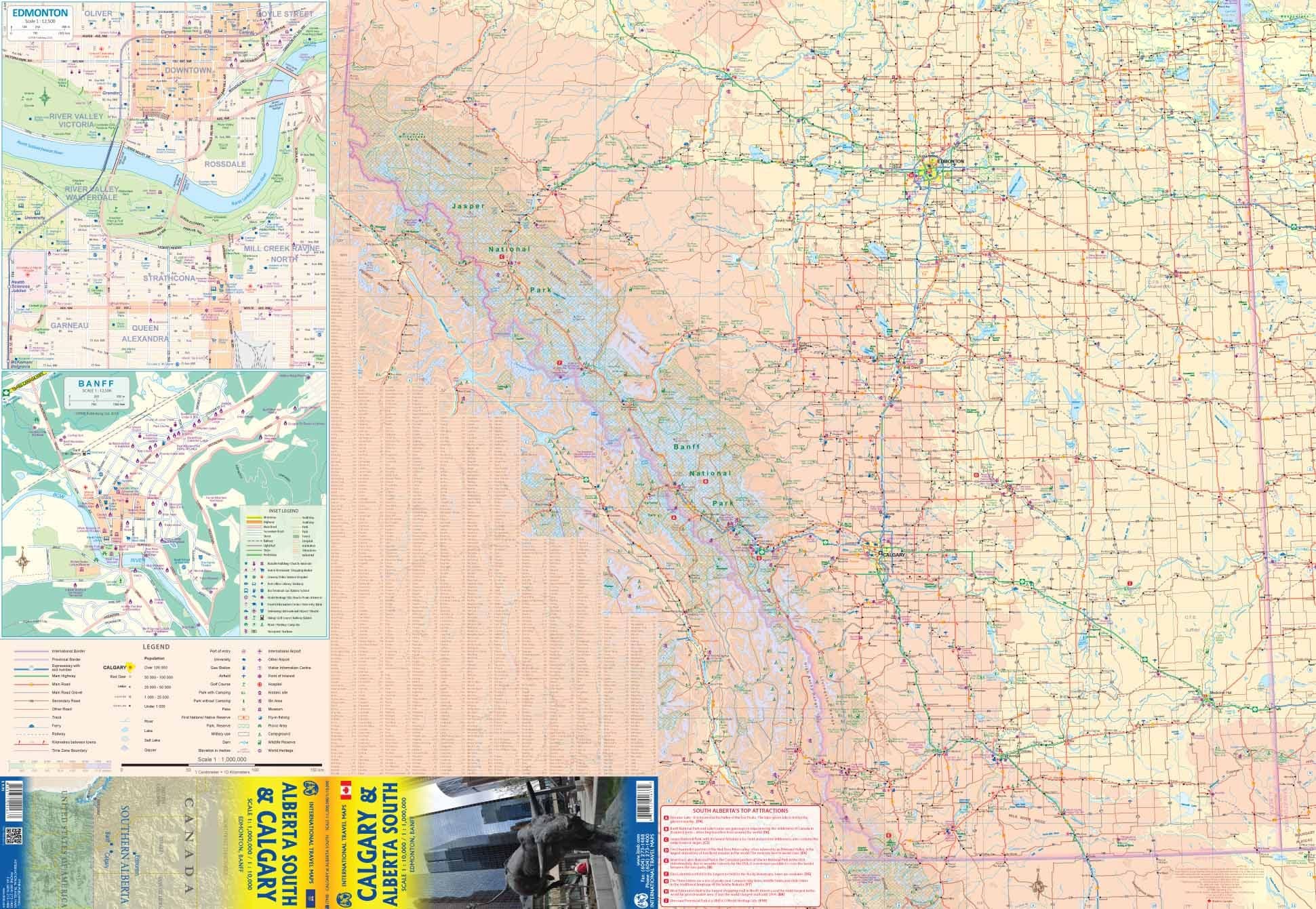 Calgary & Southern Alberta Travel Map