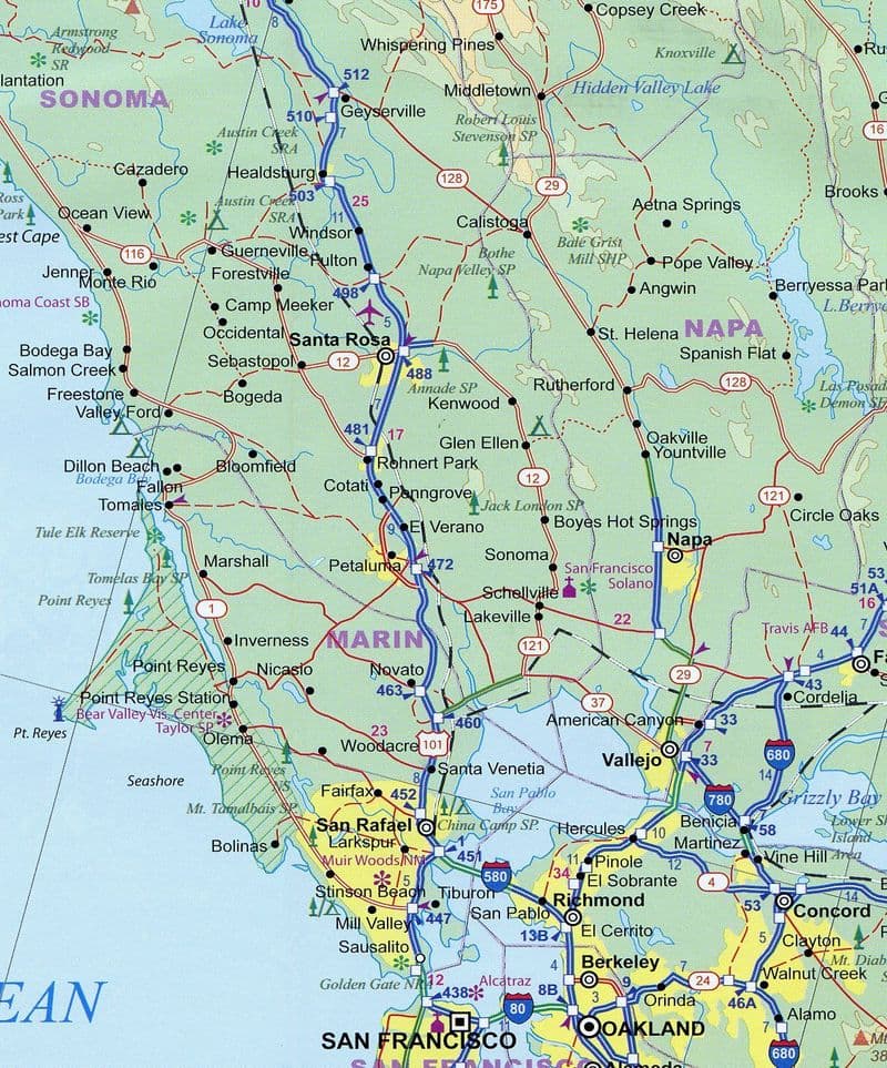 California Travel Reference Map - Folded - Waterproof