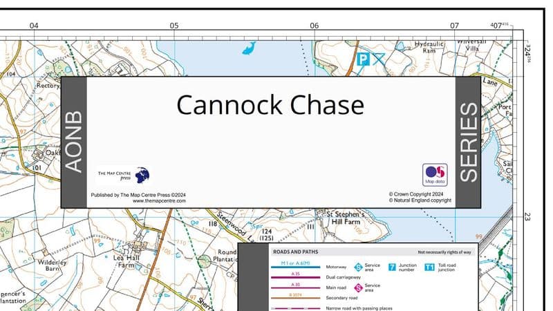 Cannock Chase - AONB Wall Map - 2024