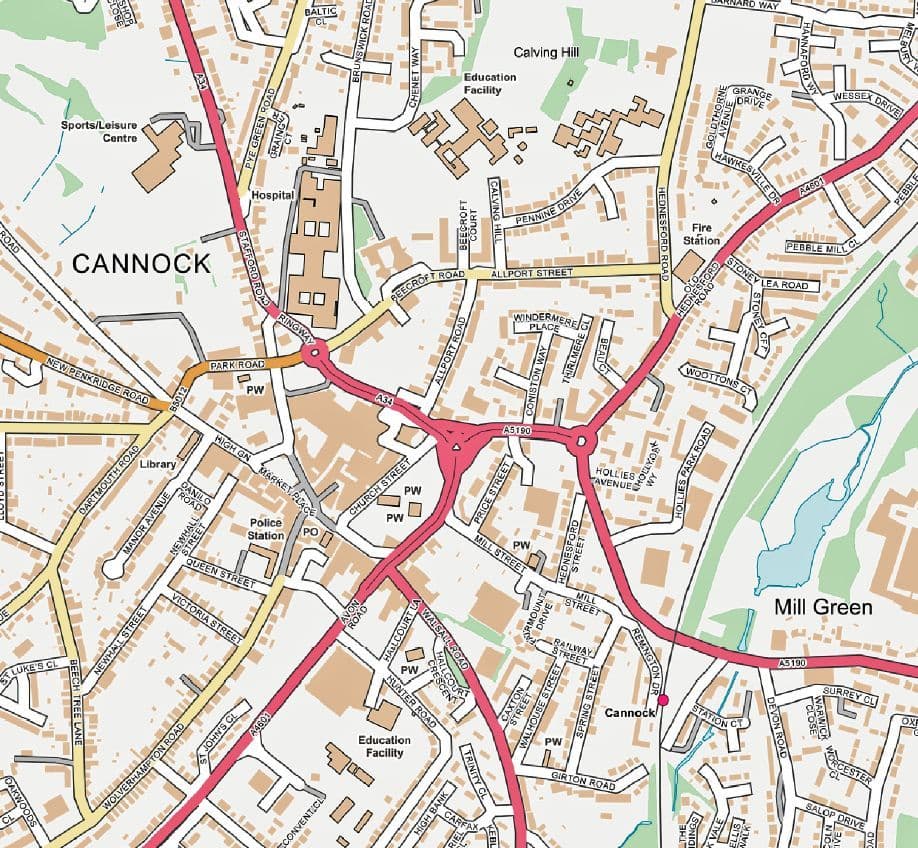 Cannock Street Map - 2024