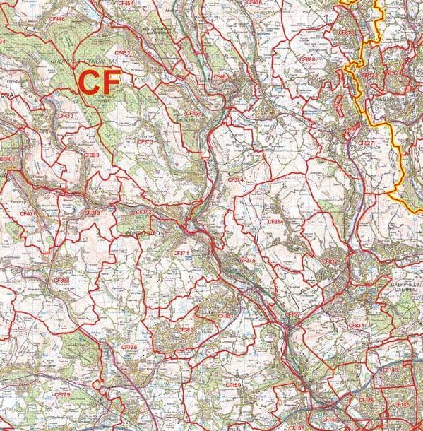 Cardiff - CF - Postcode Sector Wall Map