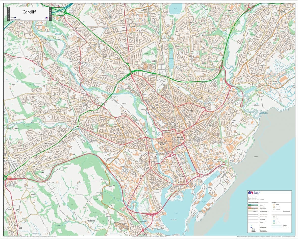 Cardiff Street Map - 2024