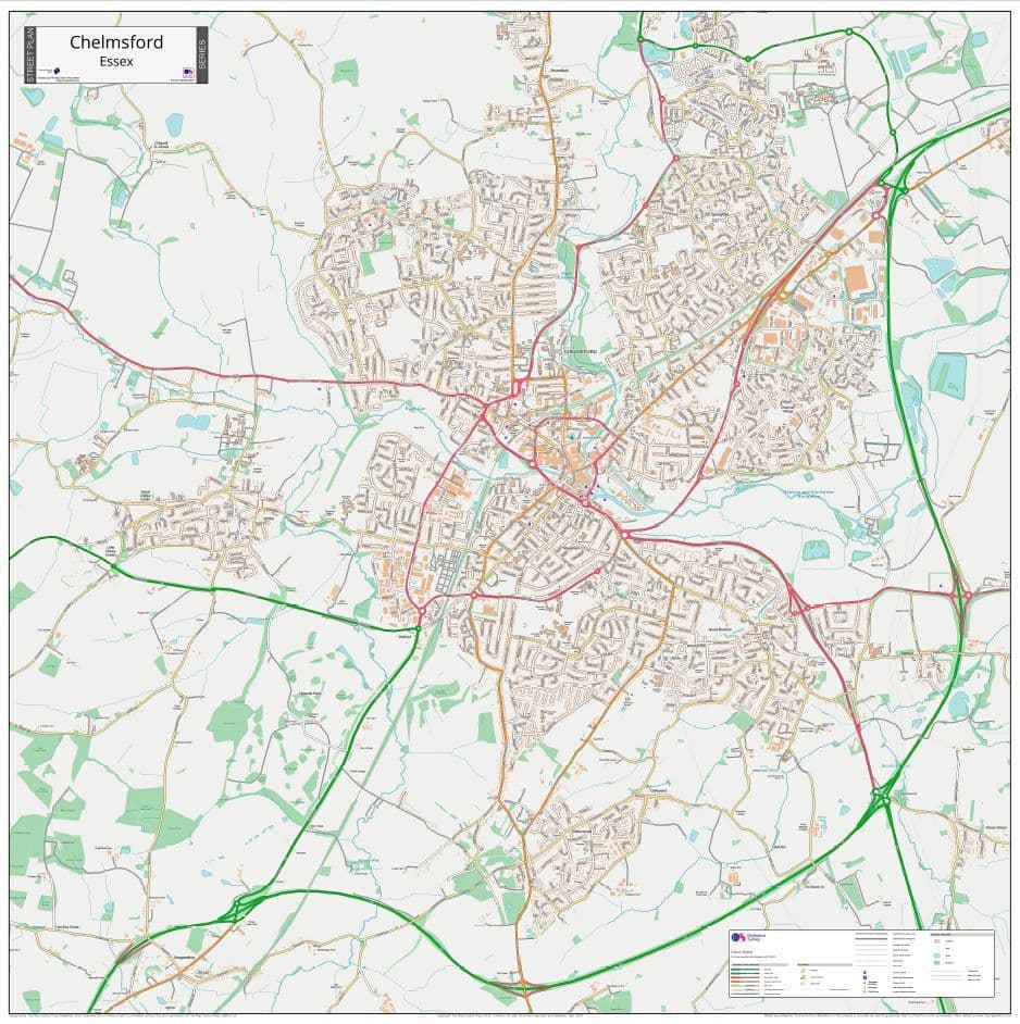 Chelmsford Street Map - 2024